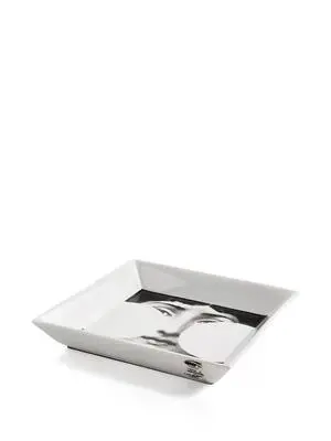 FORNASETTI Vide-poche Square Face Tray - White