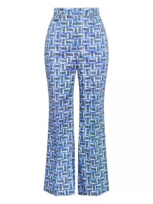 Malìparmi Geometric-print Flared Trousers
