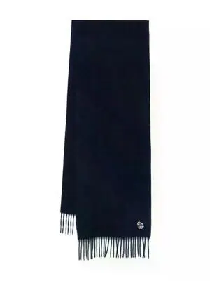 Paul Smith Zebra-embroidered Scarf - Blue