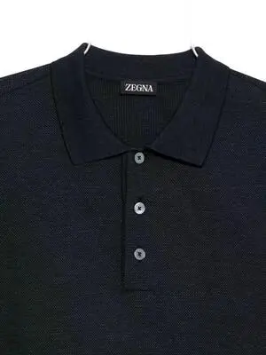 Zegna Long-sleeved Polo Shirt - Black