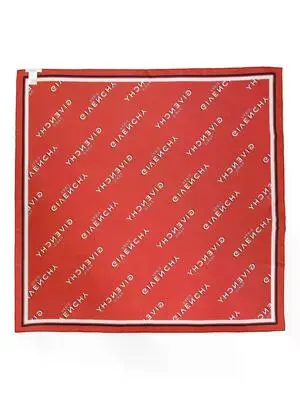 Givenchy Logo-lettering Silk Scarf - Red
