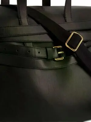 Moschino Belted Leather Tote - Black
