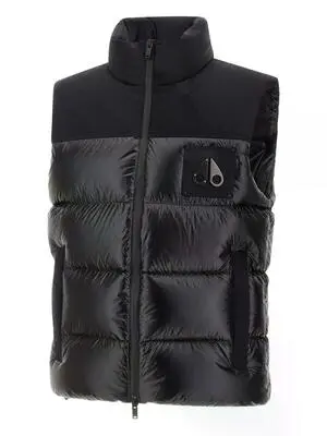 Moose Knuckles Quilted Gilet With Logo Plaque - Black