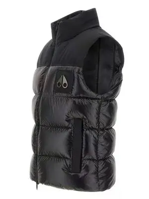 Moose Knuckles Quilted Gilet With Logo Plaque - Black