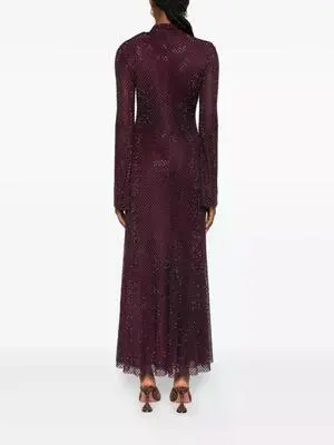 SELF-PORTRAIT Rhinestone-embellished Mesh Midi Dress