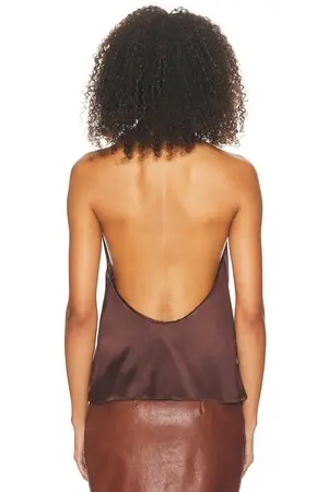 HELSA Silk Charmeuse Halter Top