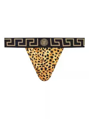 Versace Cheetah-print Thong - Yellow