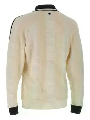 Adidas Polo Neck Stripe-detail Sweater - Neutrals