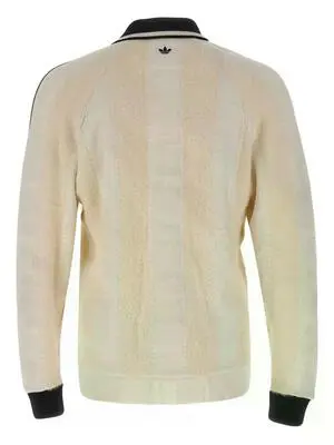 Adidas Polo Neck Stripe-detail Sweater - Neutrals