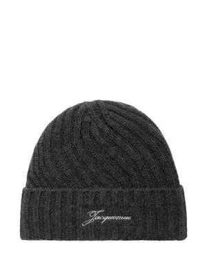 Jacquemus Ribbed Beanie - Grey