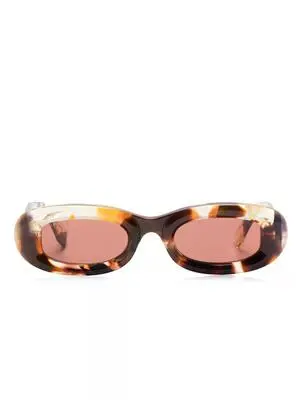 Gucci Oval-frame Sunglasses - Brown