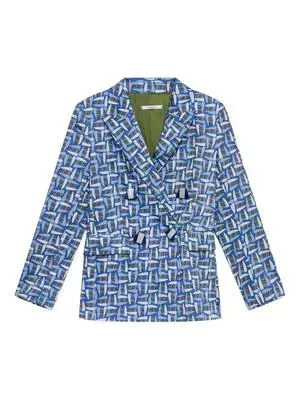 Malìparmi Geometric-print Double-breasted Blazer