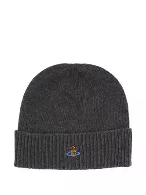 VIVIENNE WESTWOOD Ribbed Beanie - Grey