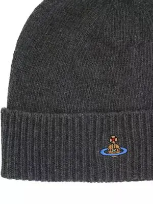 VIVIENNE WESTWOOD Ribbed Beanie - Grey