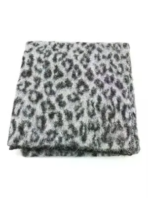 ANINE BING Leopard-print Scarf - Brown