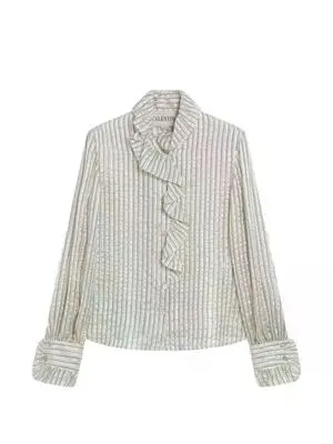 Valentino Garavani Seersucker Lamé Shirt - Neutrals