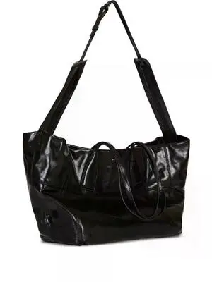 Balmain Zip-detail Leather Tote Bag - Black
