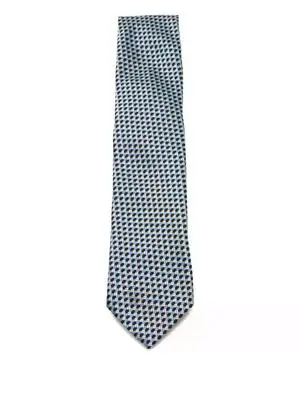 Zegna Geometric Pattern Tie - Blue