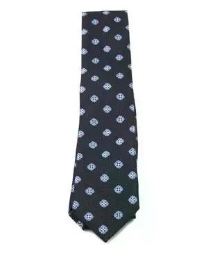 Zegna Floral-pattern Neck Tie - Blue