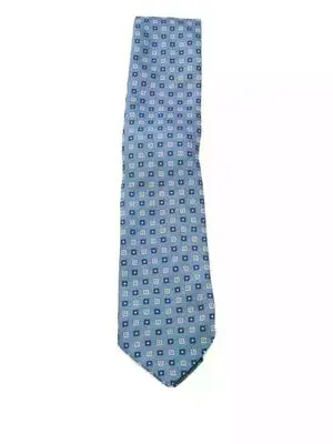 Zegna Geometric Pattern Necktie - Blue