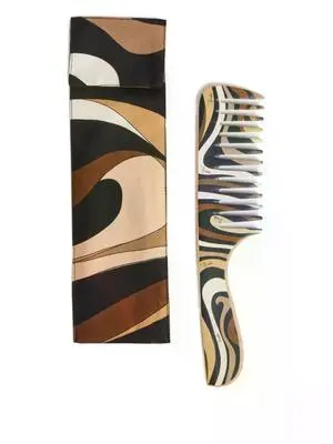 Emilio Pucci Marmo-print Comb - Black
