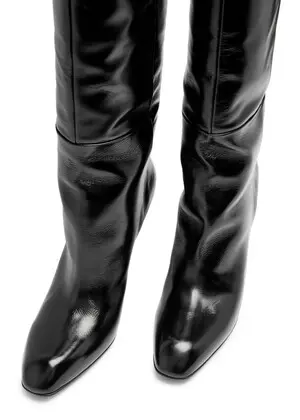 Khaite Over-the-knee Glossed Leather Boots