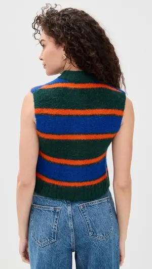 THE TINY BIG SISTER Striped Brushed Knit Vest