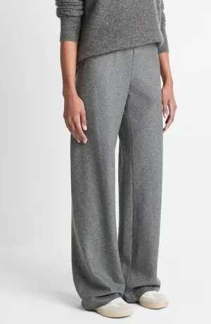 Vince High-waist Straight-leg Trousers - Medium Heather Grey