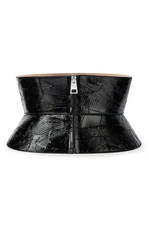 Givenchy Tape Print Patent Leather Corset Belt