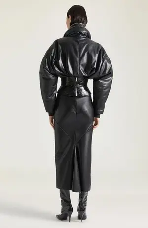 Givenchy Tape Print Patent Leather Corset Belt