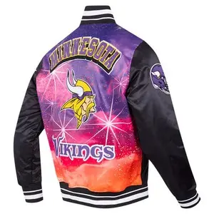 PRO STANDARD Minnesota Vikings Sublimated Satin Full-snap Jacket