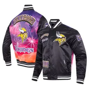 PRO STANDARD Minnesota Vikings Sublimated Satin Full-snap Jacket