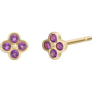 Bony Levy 14k Gold Amethyst Stud Earrings - 0.1 14ky