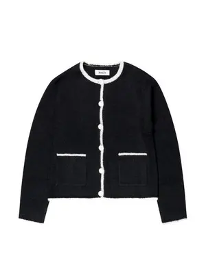 RO&ZO Long Sleeve Crew Neck Contrast Cardigan