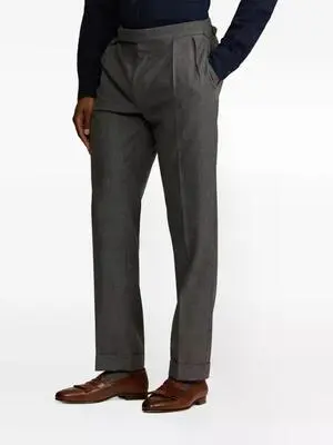 Ralph Lauren Purple Label Gregory Pleated Flannel Trousers