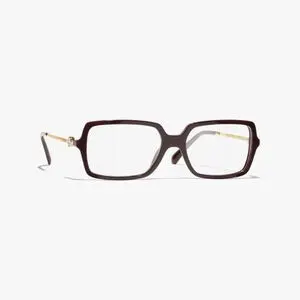 Chanel Rectangle Eyeglasses Burgundy