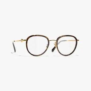 Chanel Pantos Eyeglasses Dark Gold