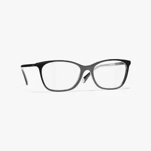 Chanel Rectangle Eyeglasses Black