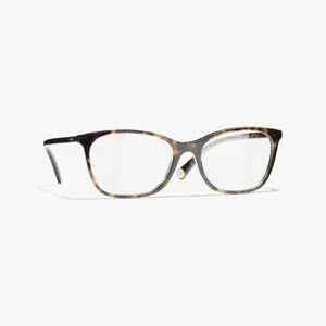 Chanel Rectangle Eyeglasses Dark Tortoise