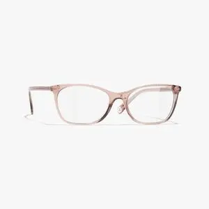 Chanel Rectangle Eyeglasses Transparent Brown