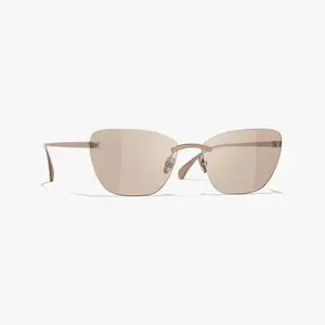 Chanel Cat Eye Sunglasses - Beige, Pink & Gold