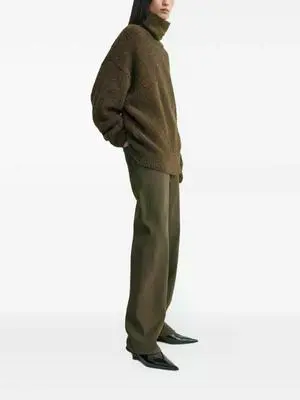 TOTEME High-neck Wool Sweater - Green