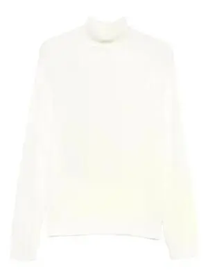 ZANONE Ribbed Turtleneck Virgin Wool Sweater - White