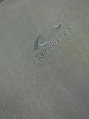 Balenciaga Logo-embroidered T-shirt - Grey