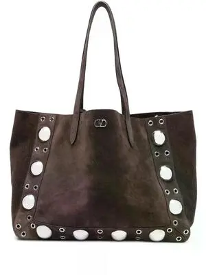 Valentino Garavani Eyelet-embellished Tote Bag - Brown