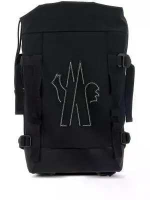 Moncler Logo-embroidered Backpack - Black