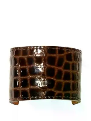 JENNIFER BEHR Embossed Leather Hair Clip - Brown