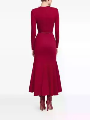 Elie Saab Ruffled Belted Midi Dress