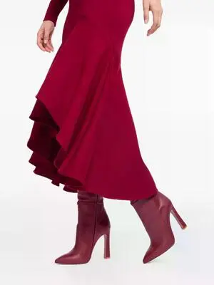 Elie Saab Ruffled Belted Midi Dress