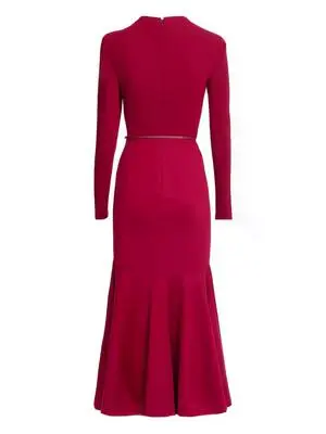Elie Saab Ruffled Belted Midi Dress